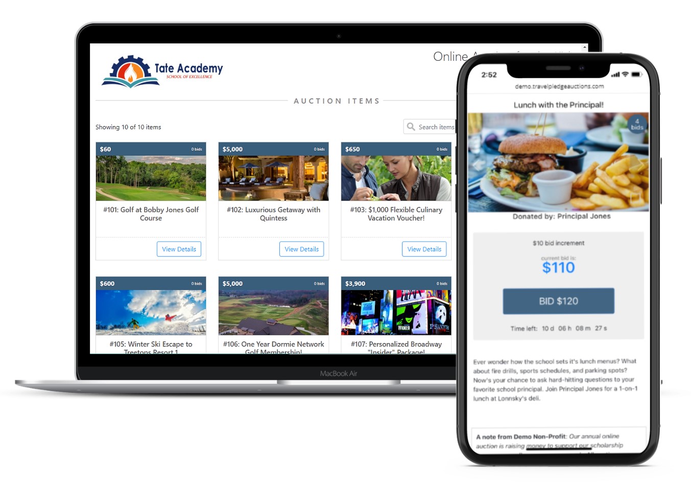 TravelPledge Auctions - Simple Online Auction Software for Nonprofits